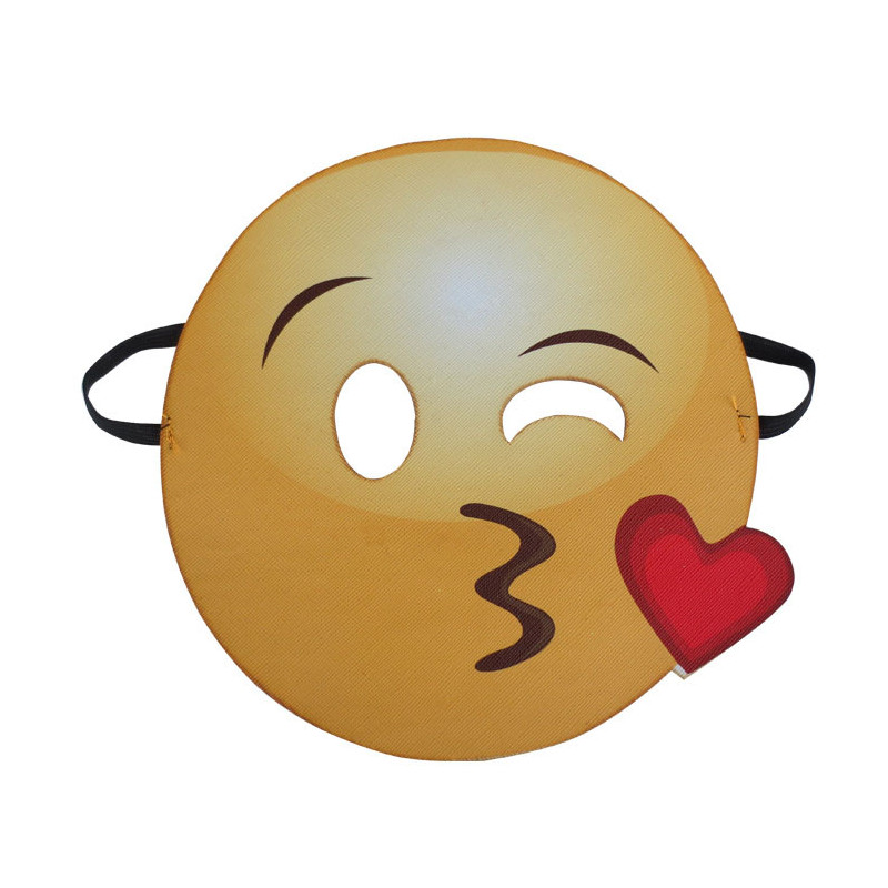 Masque Smiley "Bisous" jaune adulte