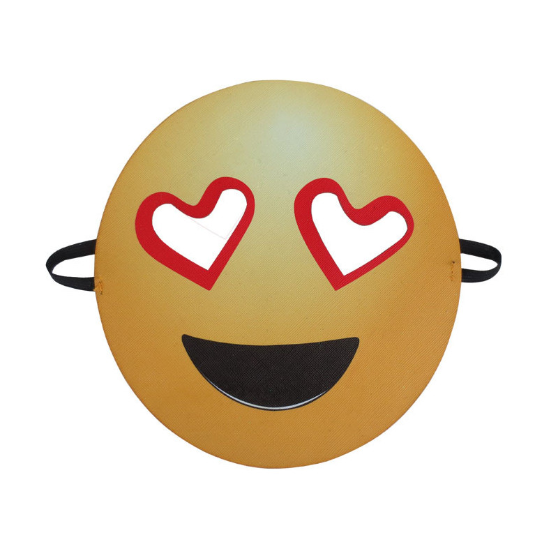 Masque Smiley "Amoureux" jaune adulte