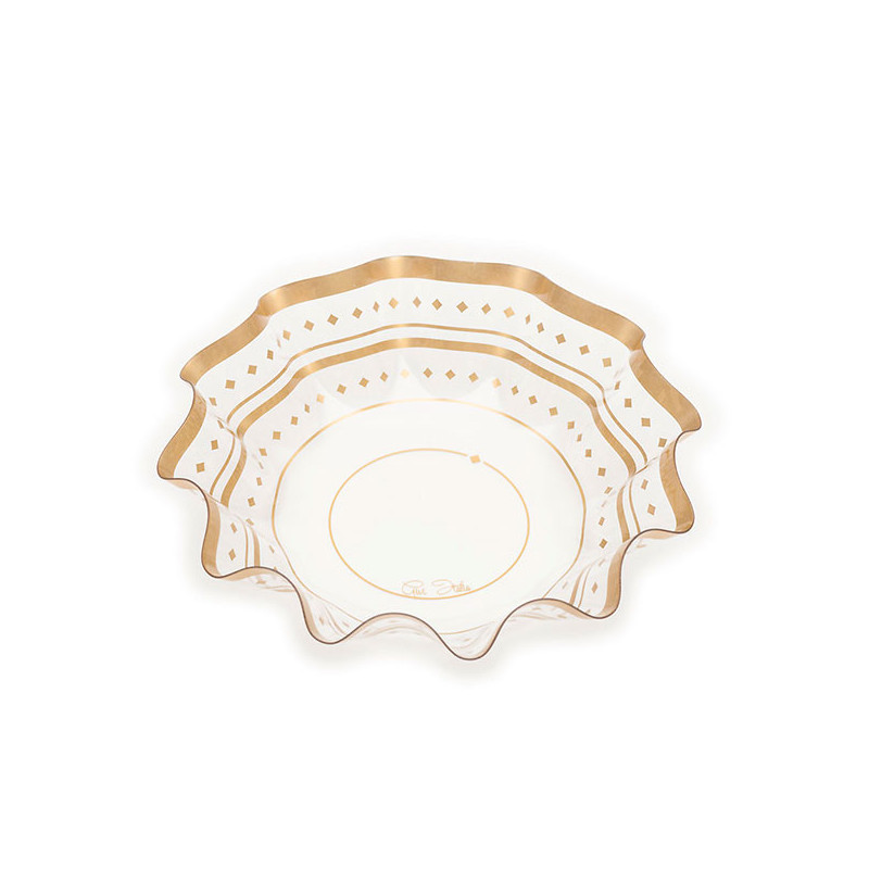 Bol transparent décor doré 28x28X7,2 cm