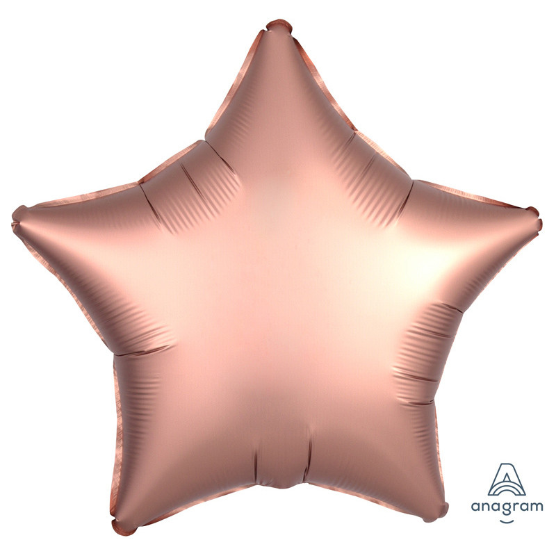 Ballon étoile satin luxe vieux rose 43 cm