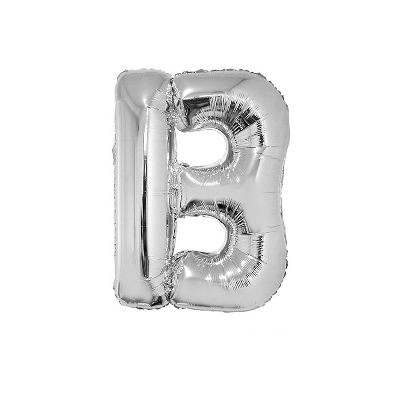 Ballon lettre B aluminium argent
