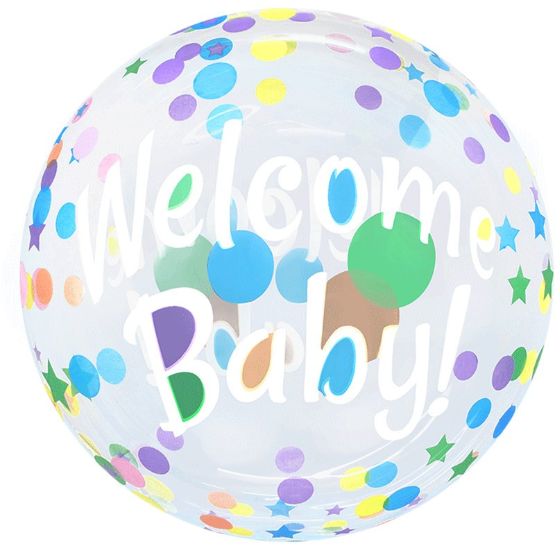 Ballon Bubble Welcome baby! 55 cm