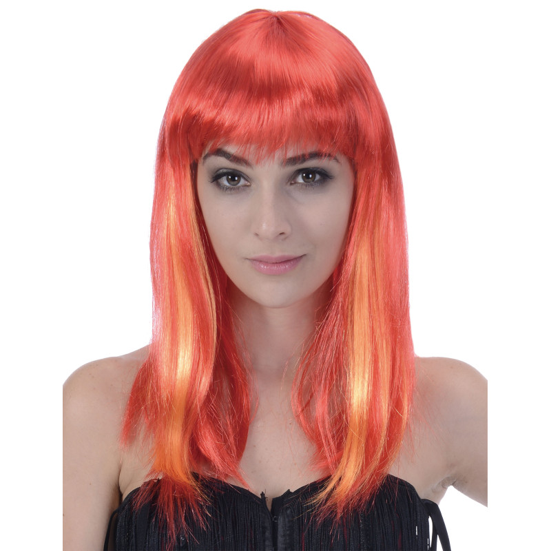 Perruque longue cheveux rouges femme