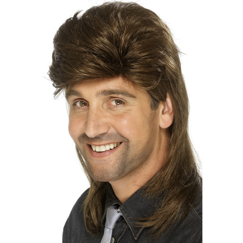Perruque mulet marron homme