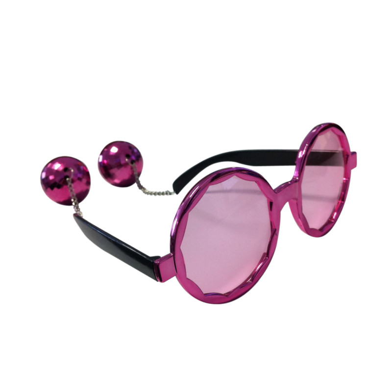 Lunettes roses disco adulte