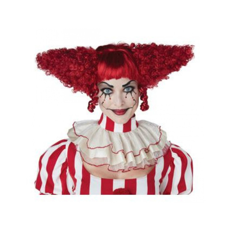 Perruque clown psycho rouge femme