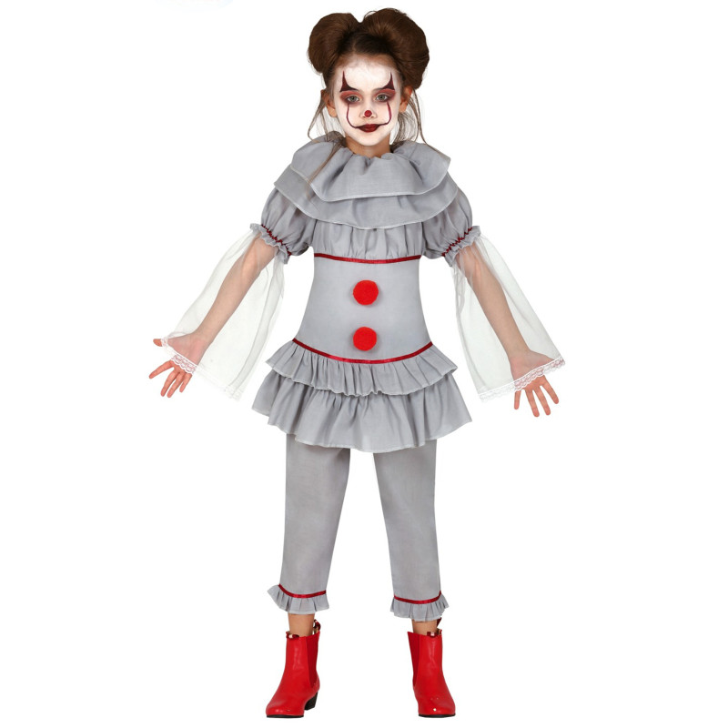 Déguisement clown assassin gris fille