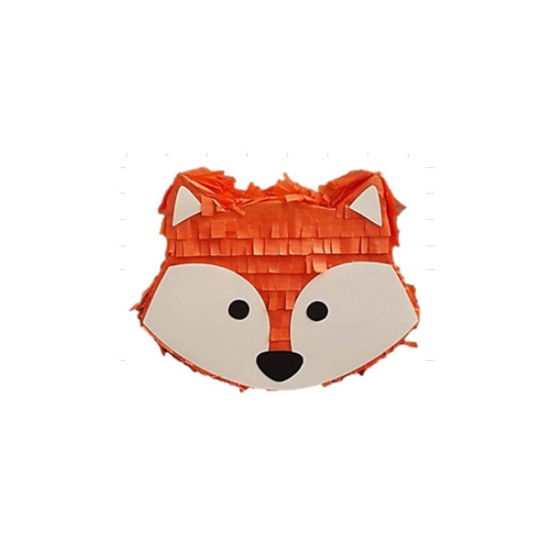 Pinata - Tête de renard orange