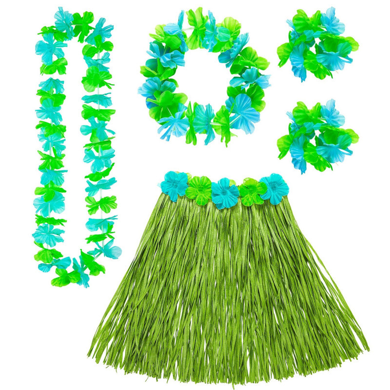 Kit Déguisement Hawaïenne Vert - Vivez la Fête Tropicale en Style