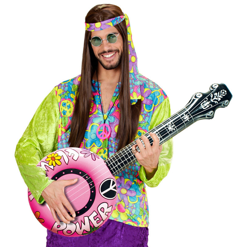 Banjo Rose Gonflable 100 cm - Accordez votre Déco à l'Ère Hippie