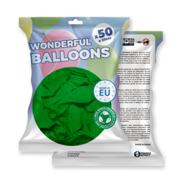 Pack de 50 Ballons Vert 30 cm - Éclat Naturel pour Fêtes et Célébrations